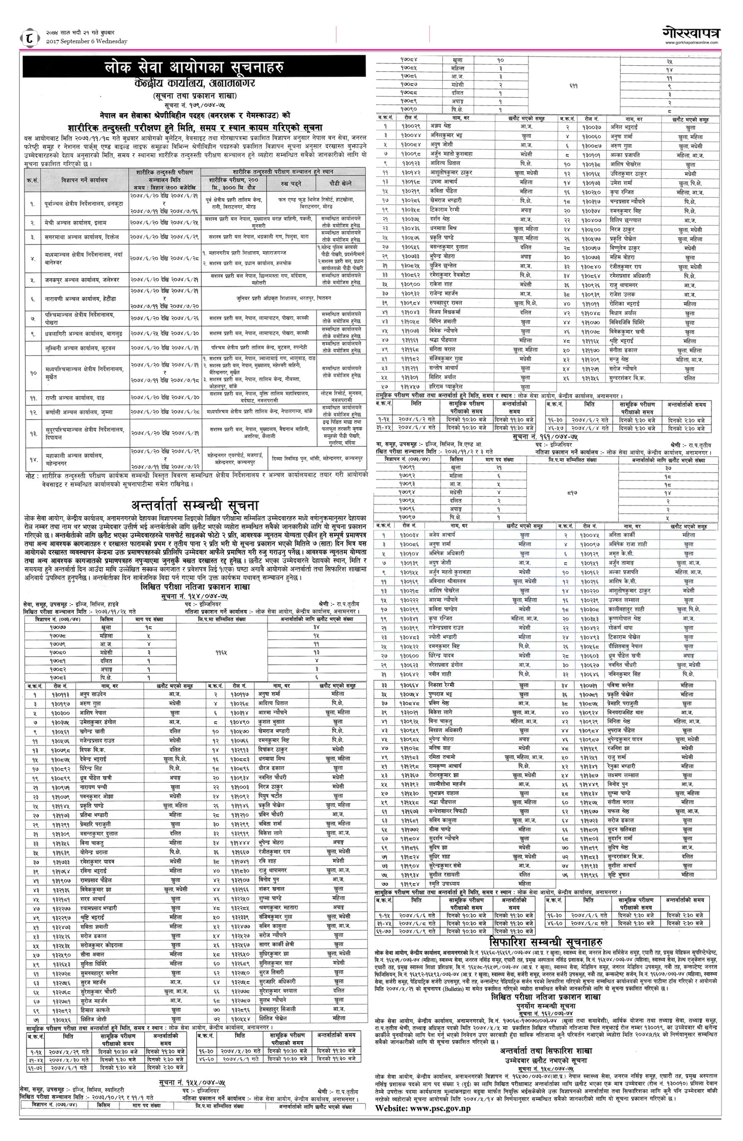lok sewa result sep - GbsNote