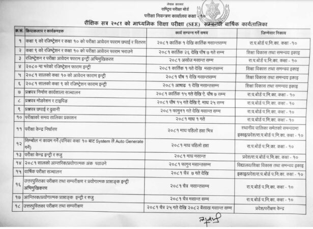 SEE Examination Schedule 2080 !!! Check Now